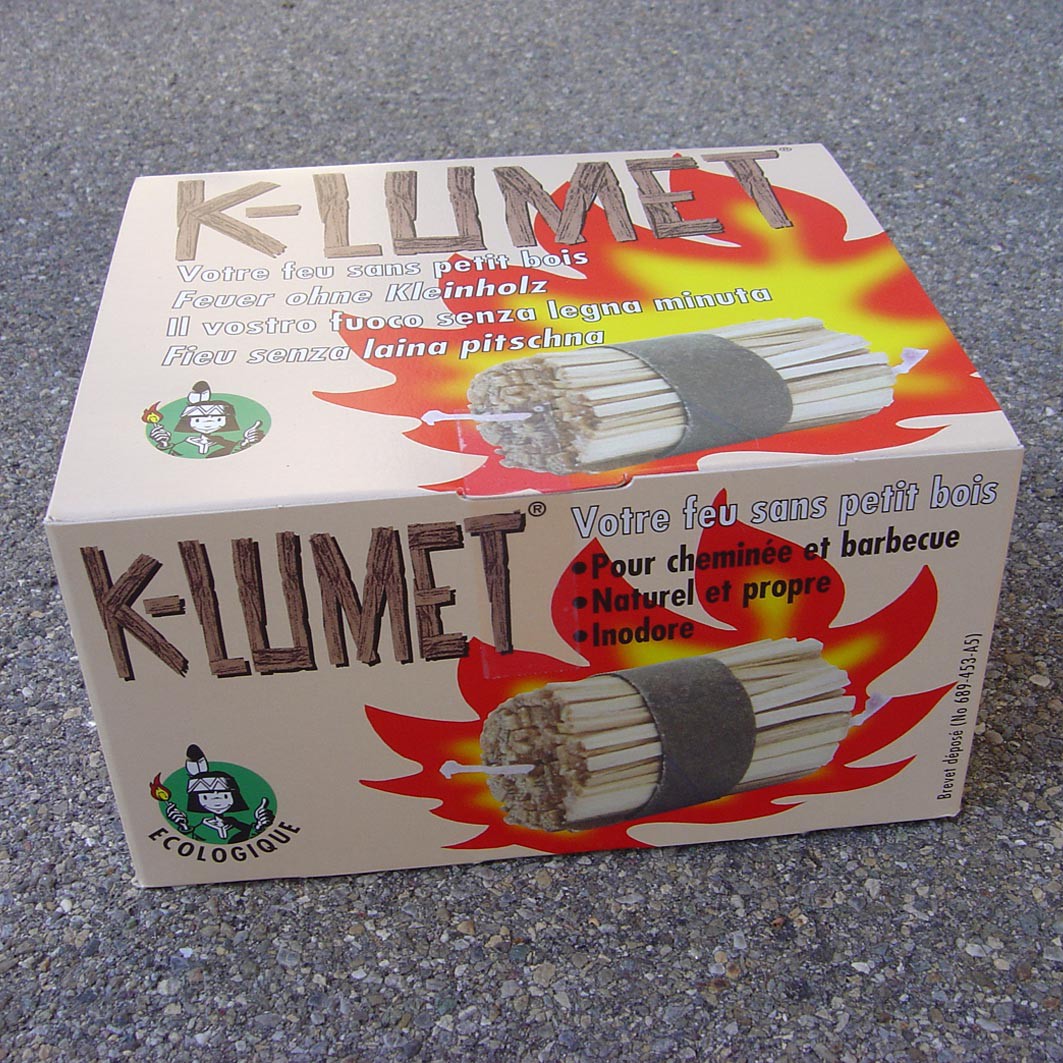 K-Lumet Anzündhilfe aus Schweizer Sozialwerkstatt, aus Restholz Wachs.